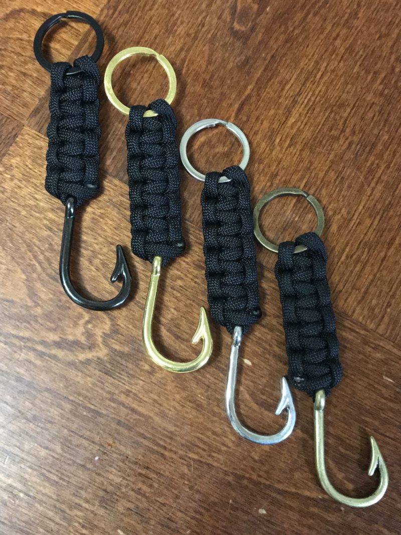 Fish Hook Keychain- Black - Darcizzle Offshore